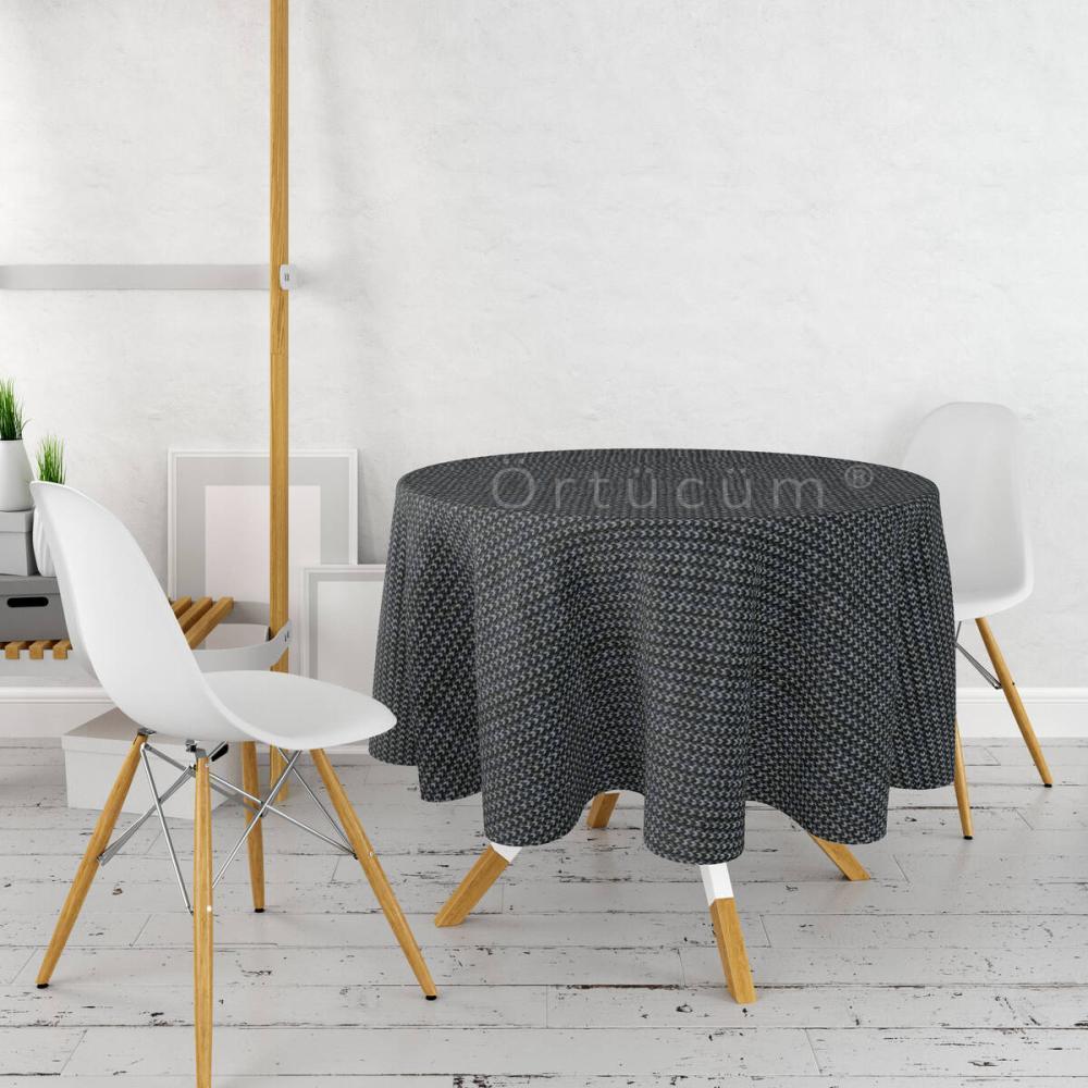 Siyah Örgü Desenli Astarlı Pvc Muşamba Masa Örtüsü - 139.99 TL