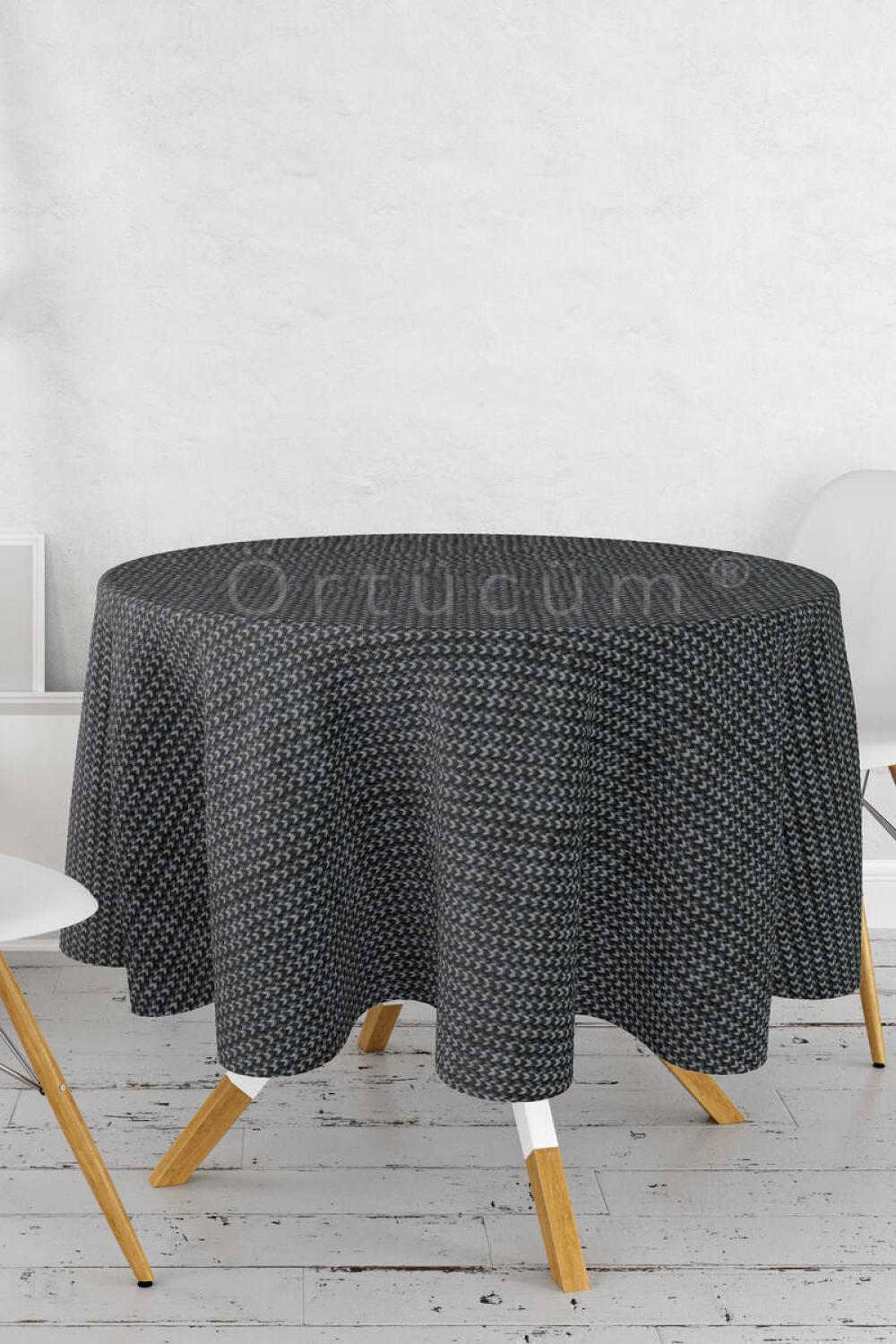 Siyah Örgü Desenli Astarlı Pvc Muşamba Masa Örtüsü - 139.99 TL